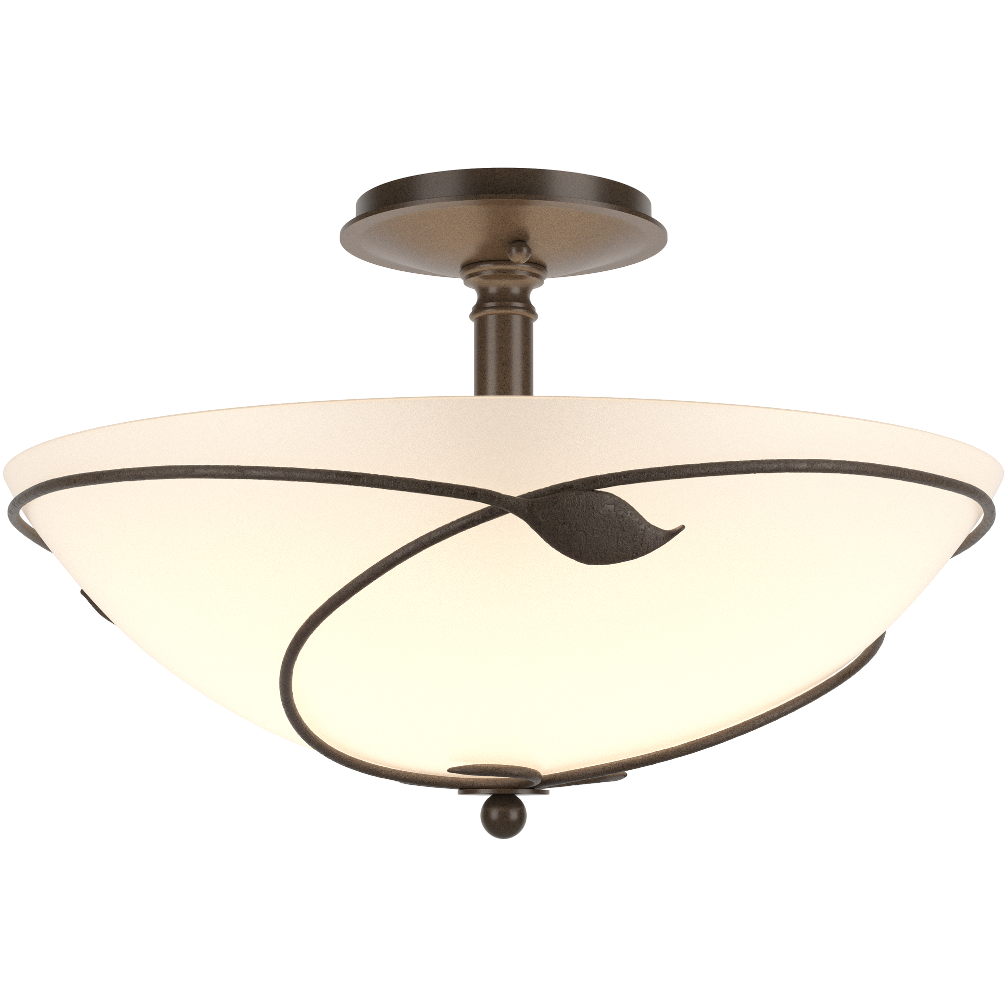 Hubbardton Forge 126732-1036 Forged Leaves 3 Light 16 inch White Semi ...