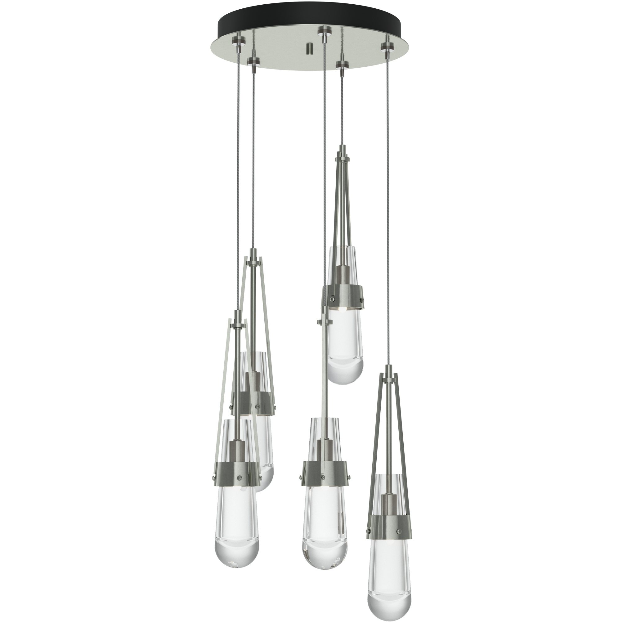 Hubbardton Forge 131127-1016 Link 5 Light 13 inch Sterling Mini Pendant ...
